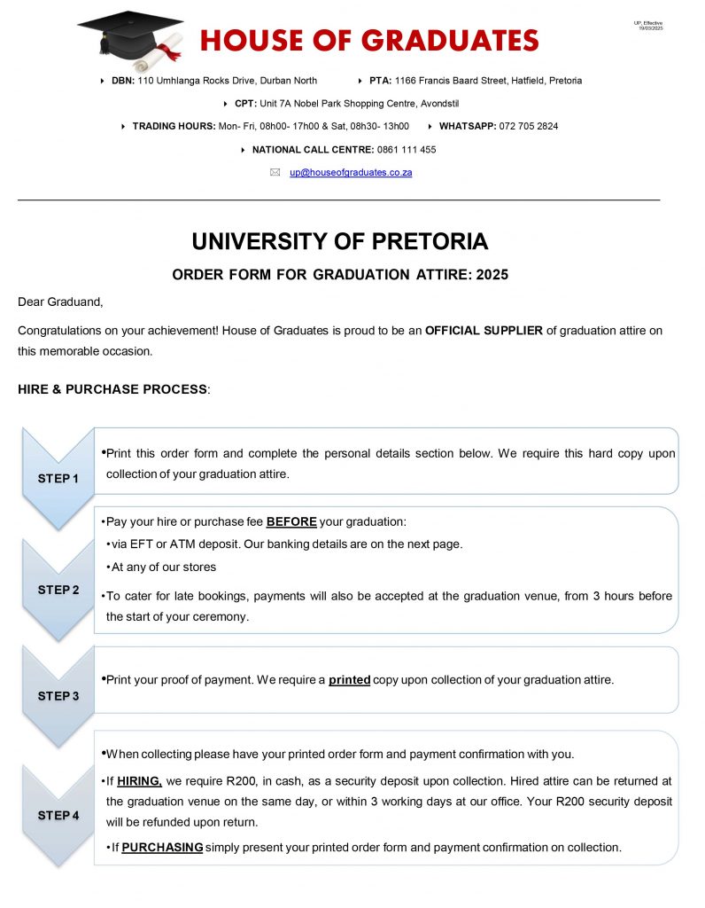 Step By Step Order Form To Up 2025 1 House Of Graduates